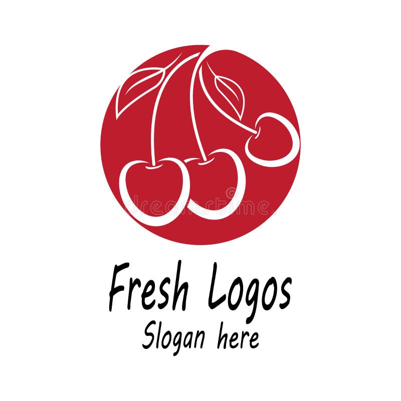Cherry Logo Template Design Illustration Stock Vector - Illustration of ...