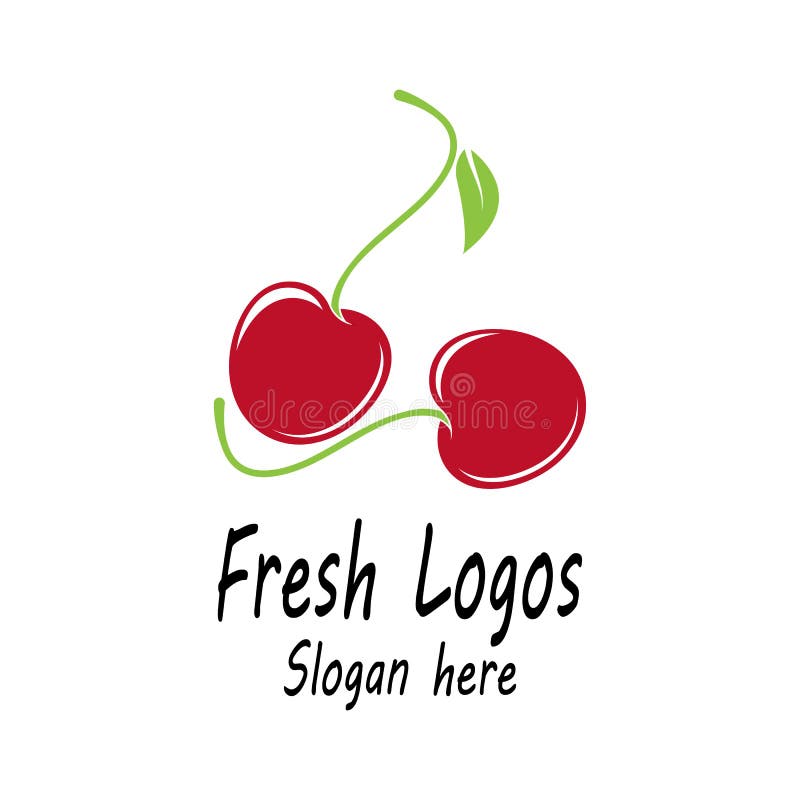 Cherry Logo Template Design Illustration Stock Vector - Illustration of ...