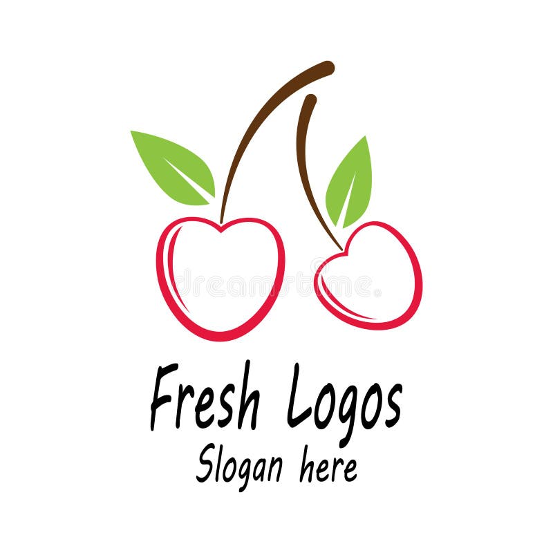 Cherry Logo Template Design Illustration Stock Vector - Illustration of ...