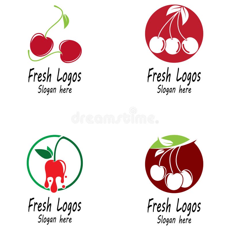 Cherry Logo Template Design Illustration Stock Vector - Illustration of ...