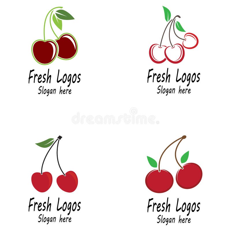 Cherry Logo Template Design Illustration Stock Vector - Illustration of ...