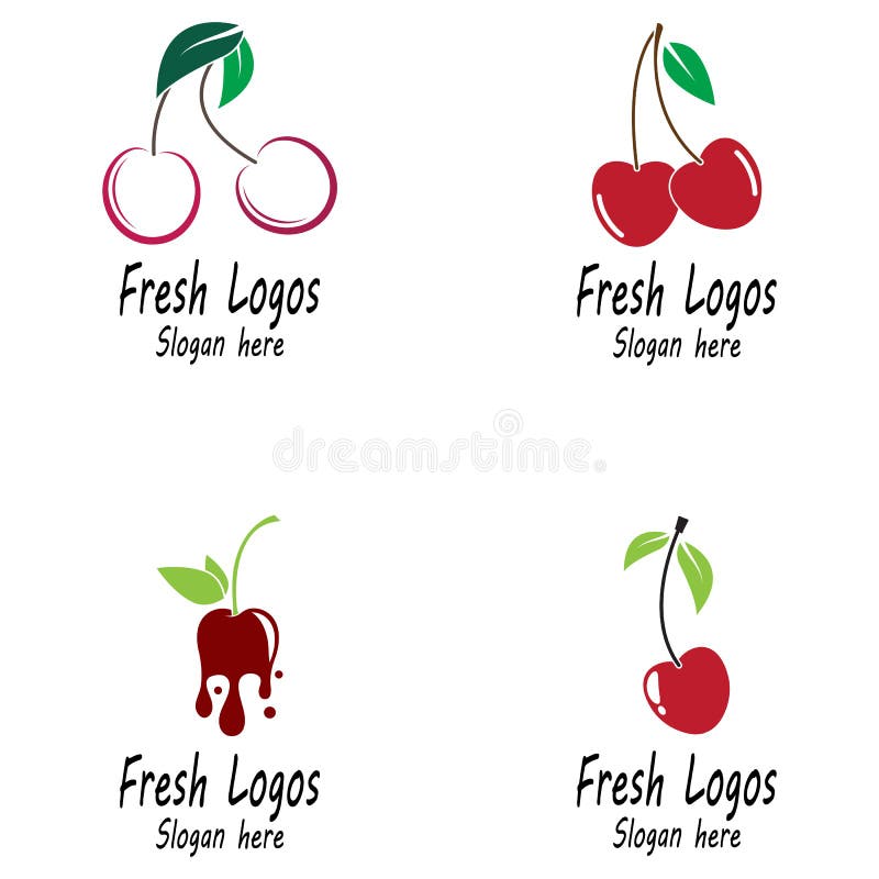 Cherry Logo Template Design Illustration Stock Vector - Illustration of ...