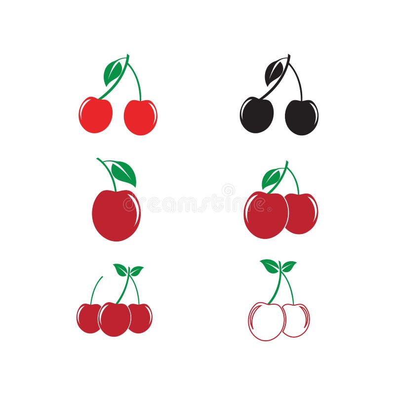 Cherry Logo Template Design Illustration Stock Vector - Illustration of ...