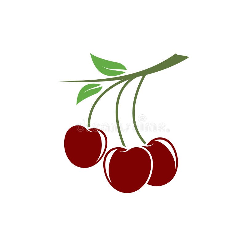Cherry Logo Vector Icon Illustration Stock Vector - Illustration of ...