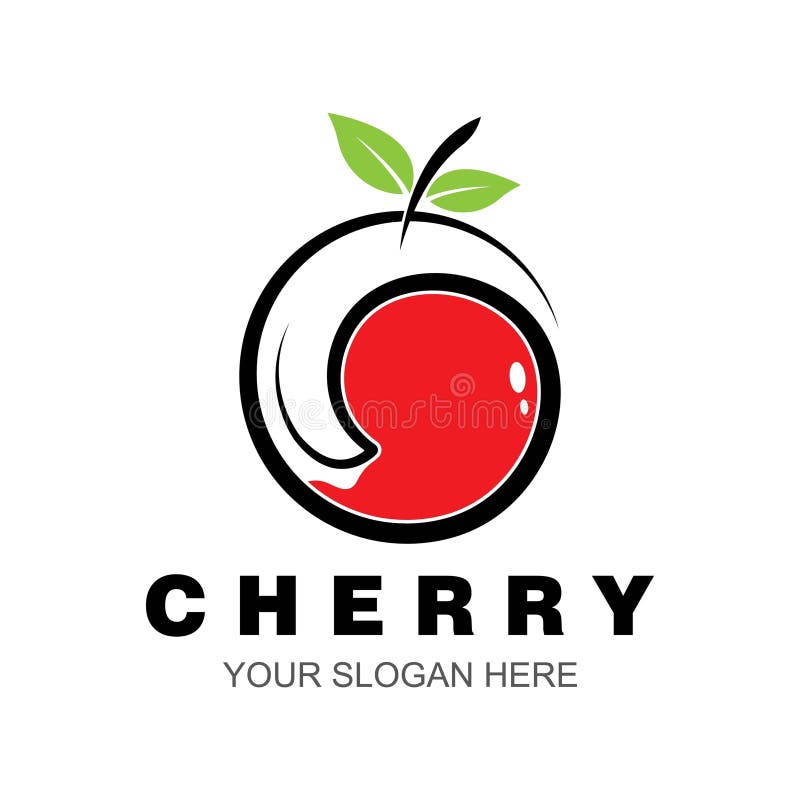 Cherry Logo Vector Icon Illustration Stock Illustration - Illustration of shiny, design: 334134171