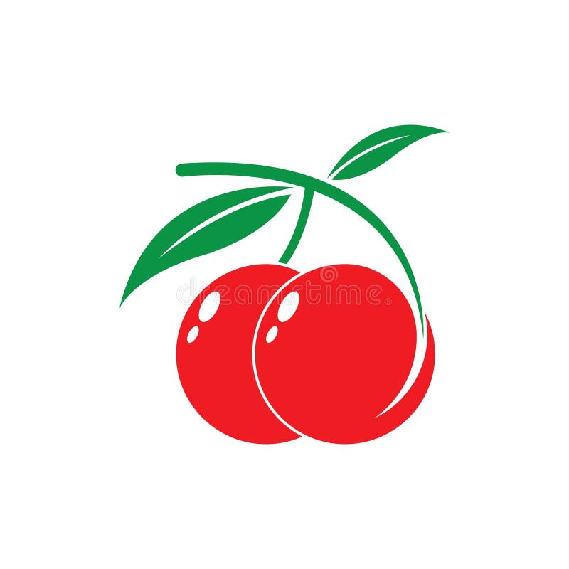 Cherry Logo Vector Icon Illustration Stock Illustration - Illustration ...