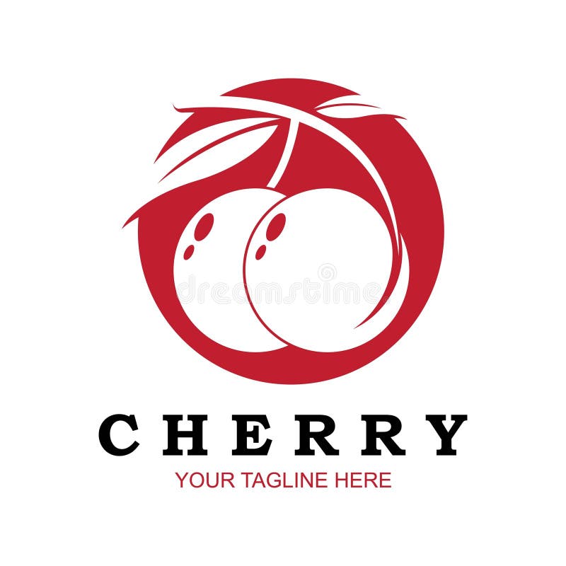 Cherry Logo Vector Icon Illustration Stock Illustration - Illustration ...