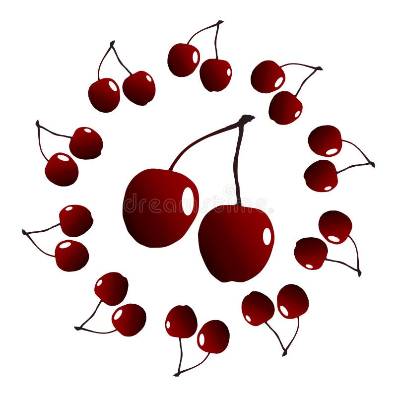 Cherry Mandala Circle stock vector. Illustration of cherries - 235800107