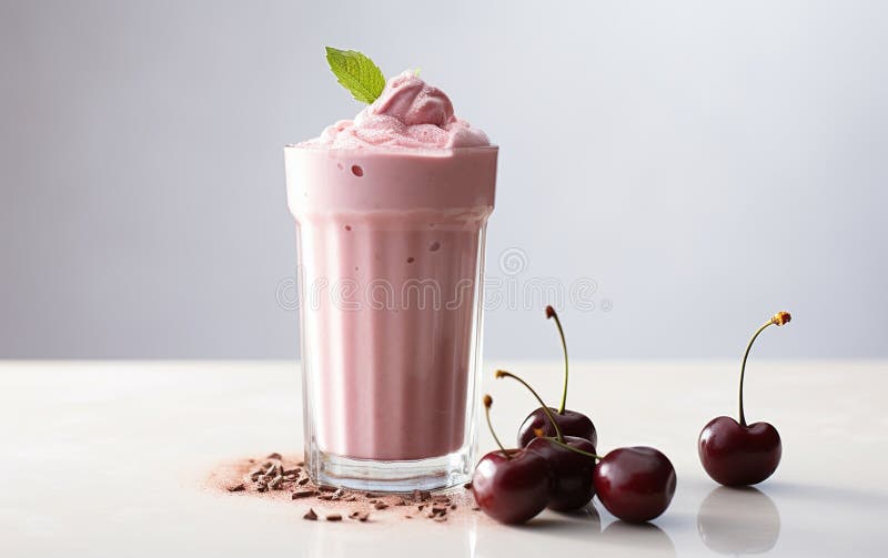 Cherry with Milkshake Transparent Background Stock Illustration ...