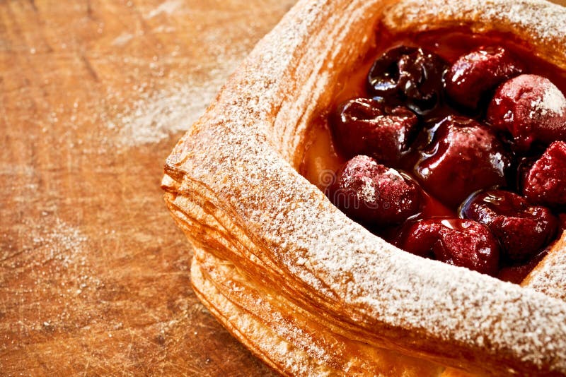 Cherry pastry stock image. Image of breakfast, yummy - 37686763