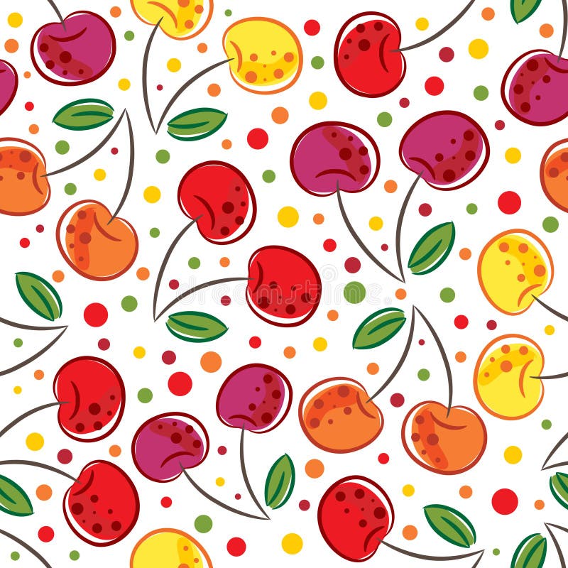 Cherry pattern stock vector. Illustration of shape, colorful - 11448043