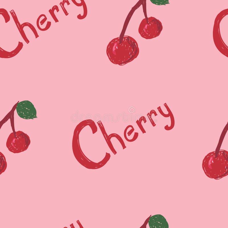 Cherry Pattern stock vector. Illustration of green, cherry - 29581868