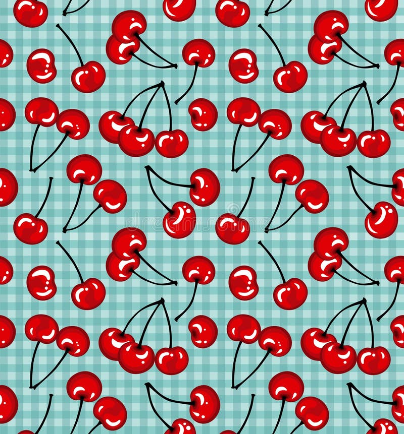 Cherry Pattern stock vector. Illustration of repeatable - 71686476