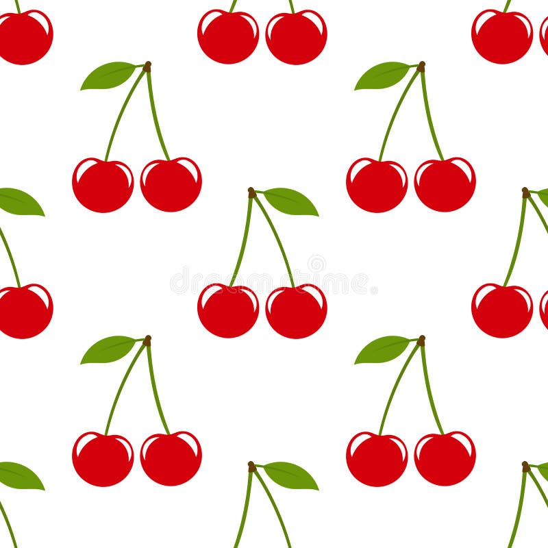 Cherry pattern stock vector. Illustration of flat, fabric - 47216621
