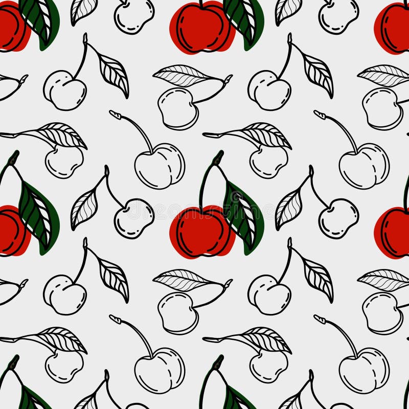 Cherry Pattern Design for Textile Wrapping and Packaging Use in Modern ...