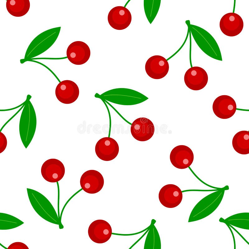 Cherry Pattern on Pink Background, Wrapping Paper, Vector Textile ...