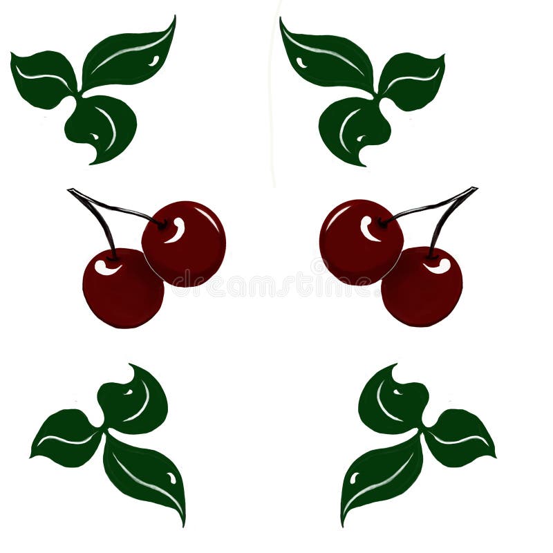 Cherry Pattern, Red, Burgundy, Ripe Cherry, for the Design of Dishes ...