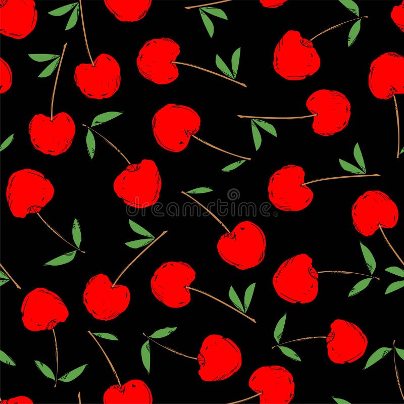 Cherry Pattern Seamless Vector Illustration Trend Background Design for ...