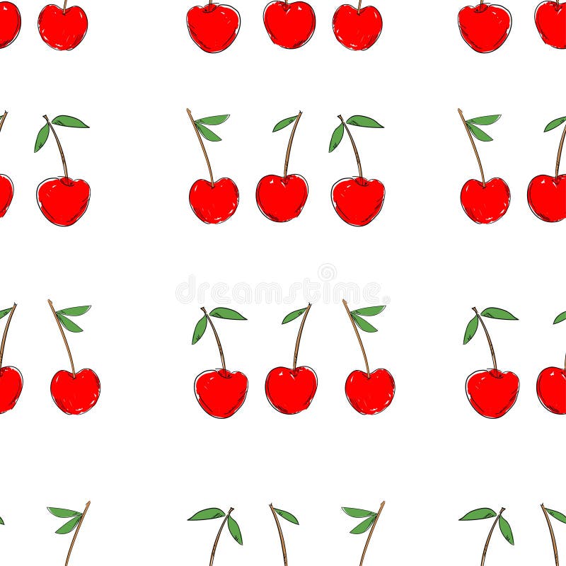 Cherry Pattern Seamless Vector Illustration Trend Background Design for ...
