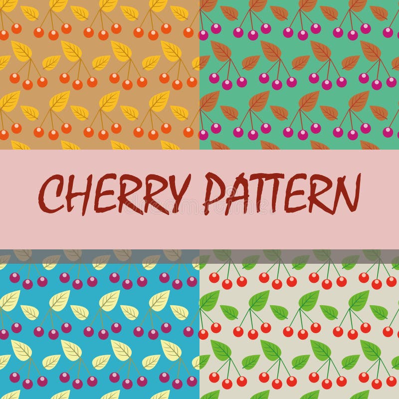 Cherry pattern stock vector. Illustration of design, berry - 58160703