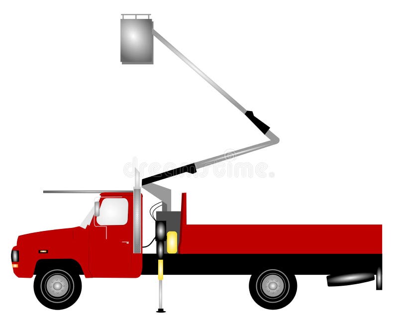 Cherry picker truck stock illustration. Illustration of heavy - 51367073