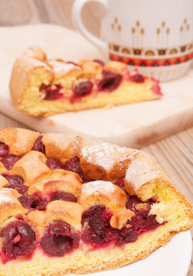 Cherry Pie stock image. Image of portion, pastry, tart - 25616027