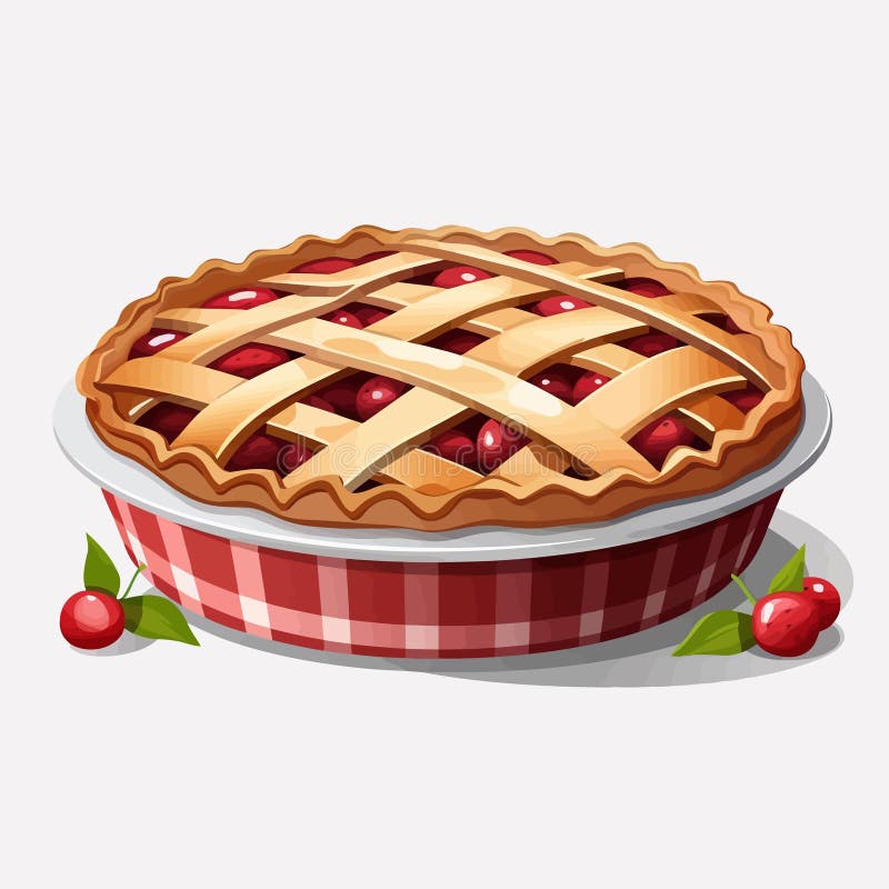 Cherry Pie Vector Flat Minimalistic Isolated Illustration Stock Vector ...