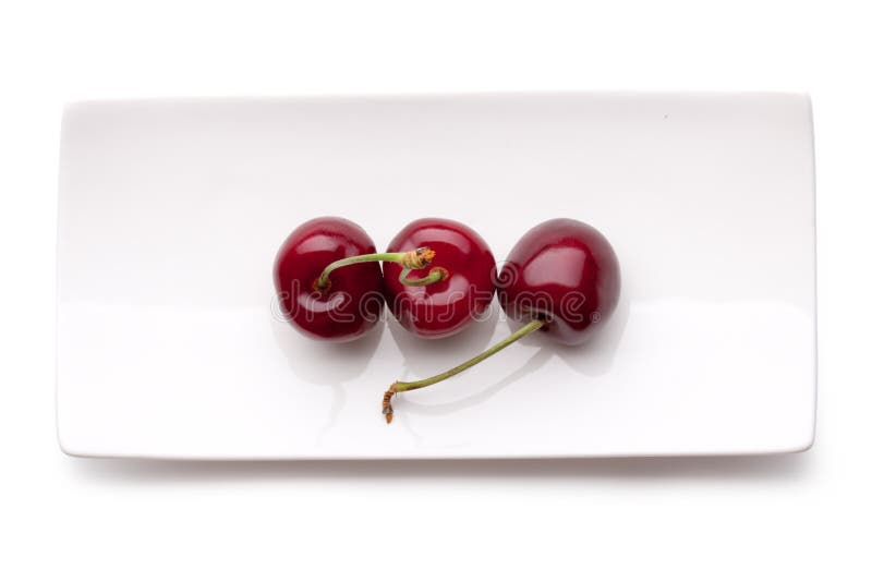 Cherry on a plate stock image. Image of berry, healthy - 21311955