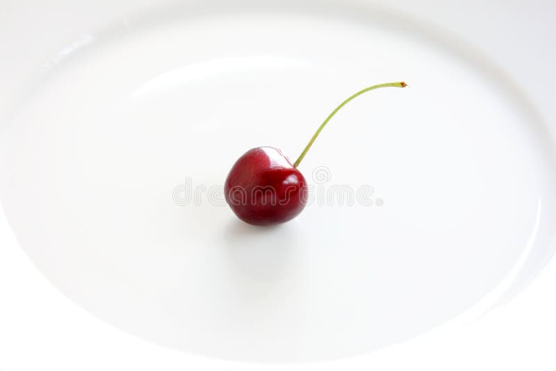 One cherry stock photo. Image of fruit, stem, check, gingham - 10017166
