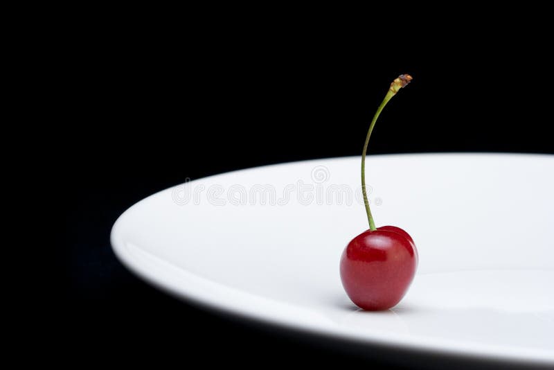 Cherry on a plate stock photo. Image of diet, crimson, dish - 864416