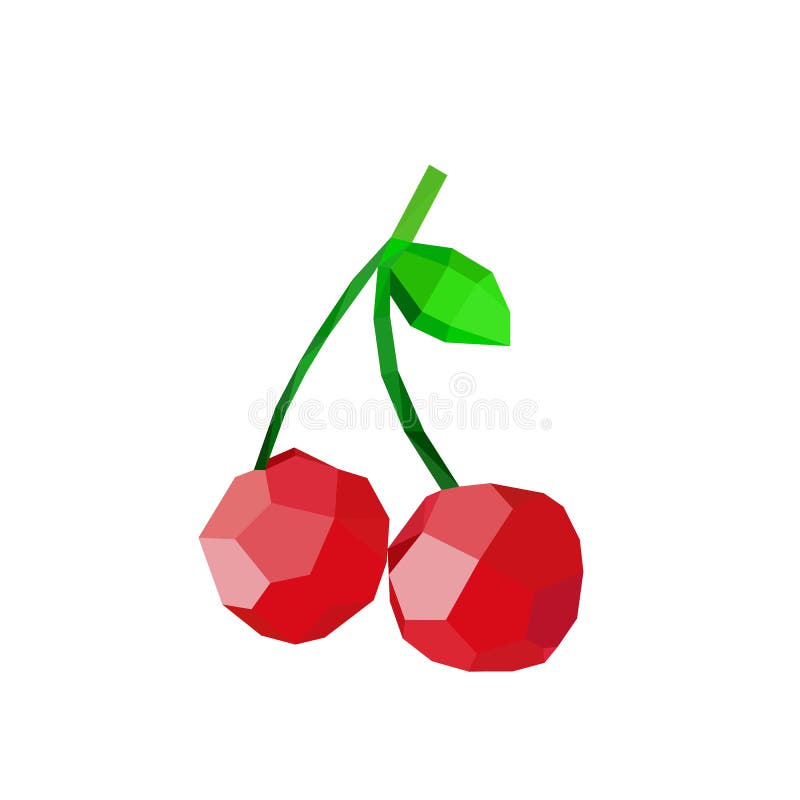 Cherry Polygon Art Image. Vector Illustration Stock Vector ...