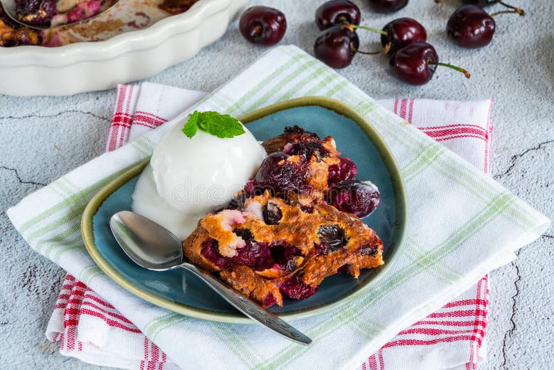 Cherry pudding stock photo. Image of lunch, diet, ingredient - 185953306