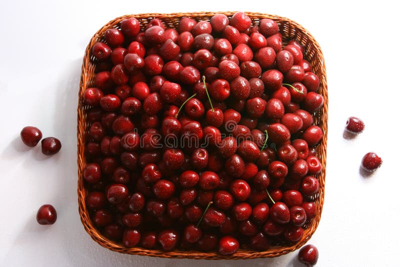 Cherry Red with drops stock photo. Image of dessert, close - 2579892