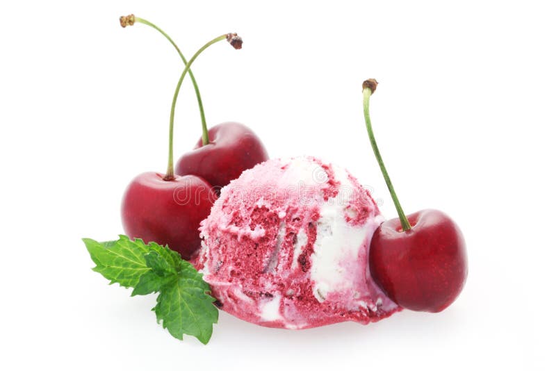 Cherry Ripple Ice Cream stock photo. Image of food, scoop - 159438320