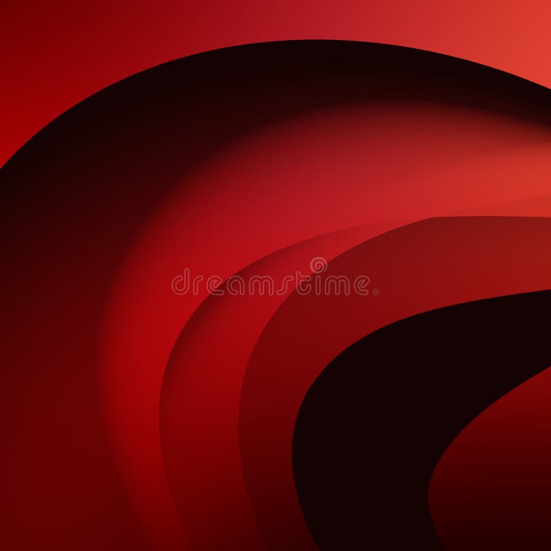 Bright Red Background. Black Transparent Curved Lines Form Oval Areas ...