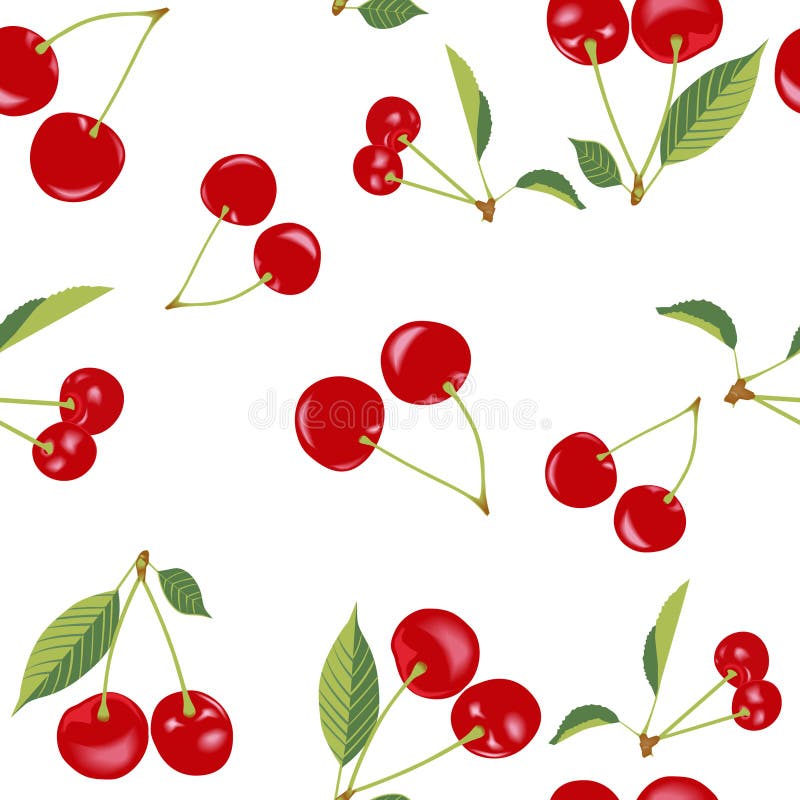Seamless cherry background stock vector. Illustration of pattern - 13413268