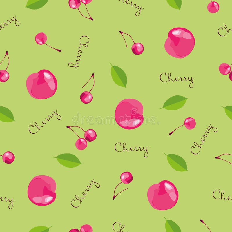 Cherry Seamless Pattern. Good for Textile, Wrapping, Banner, Etc. Sweet ...