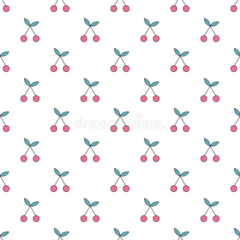 Cherry seamless pattern stock vector. Illustration of fruit - 91583260