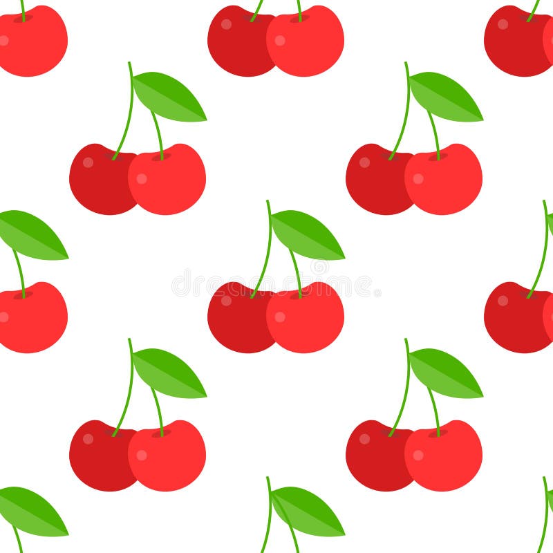 Cherry Seamless Pattern for Use As Wrapping Paper Gift or Wallpaper and ...