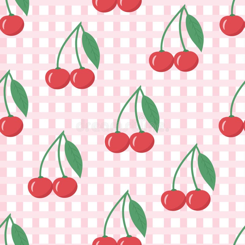 Cherry Seamless Pattern. Vector Illustration for Printing, Backgrounds ...