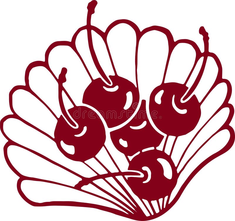 Cherry in a Shell. Rococo Coquette Illustration. Stock Vector ...