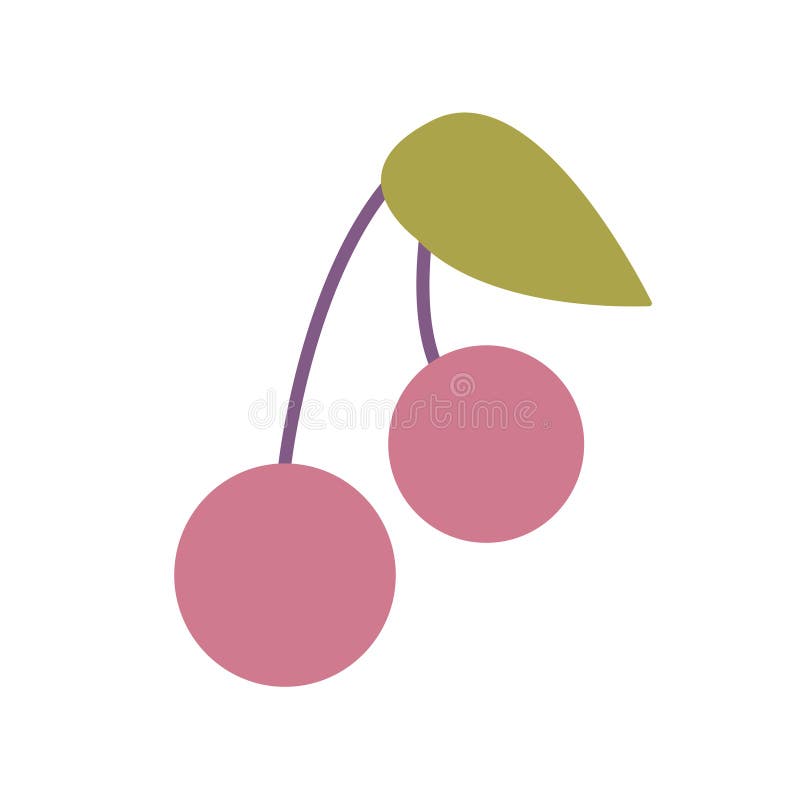 Cherry, Simple Design Element, Vector Flat Illustration Stock Vector ...