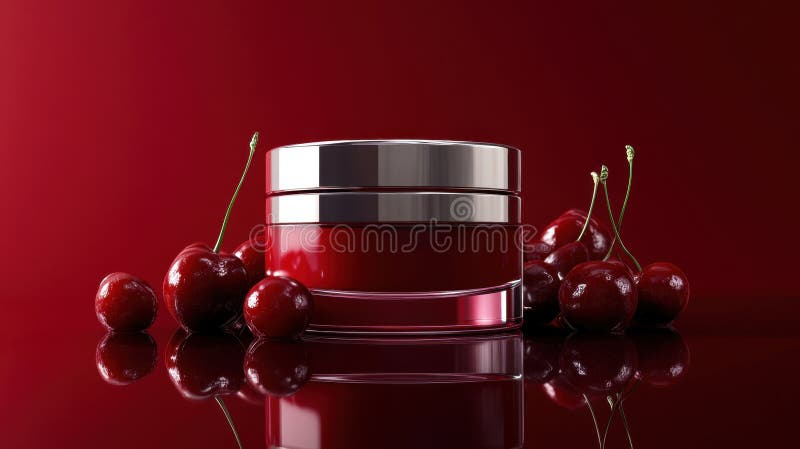 Cherry skincare display stock image. Image of stylish - 366773191