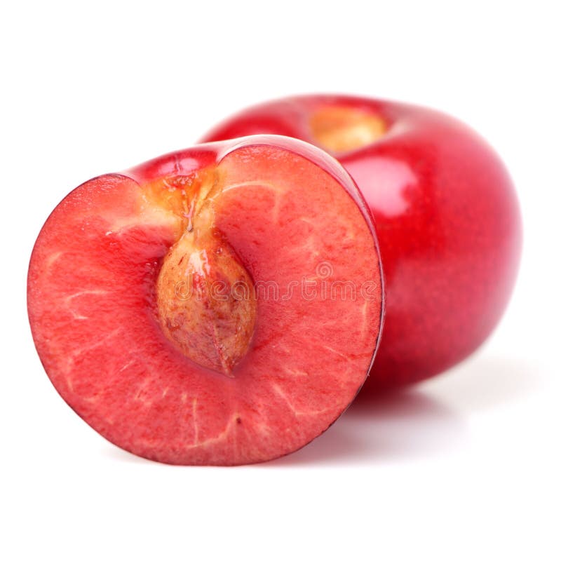 Cherry Slice Isolated on a White Background Stock Photo - Image of ...
