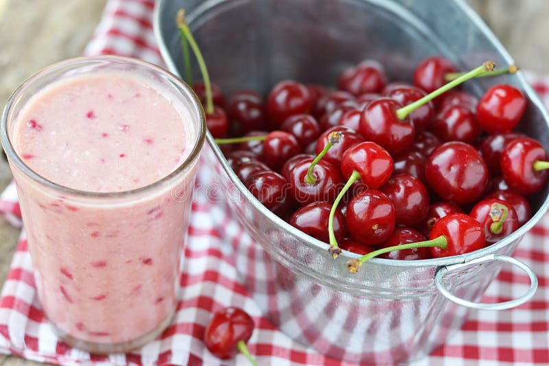 Cherry smoothy stock photo. Image of macro, glass, frappe - 31647874