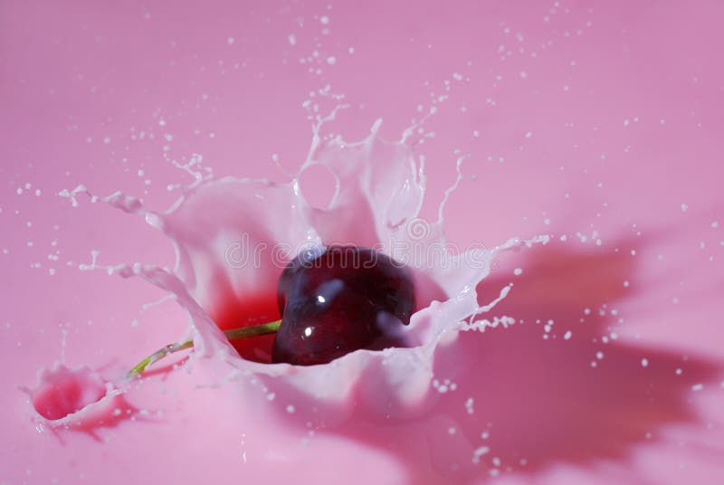 Cherry splash stock image. Image of splash, stalk, sweet - 6423803