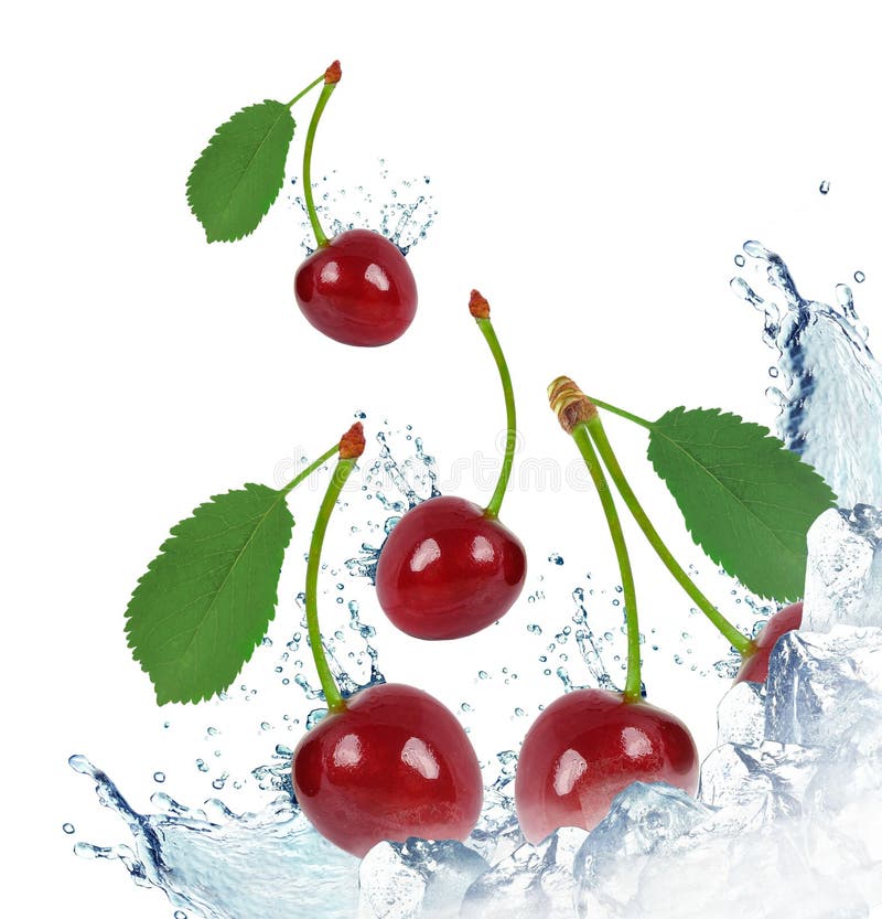 Cherry splash stock photo. Image of vitamin, garden - 211959070