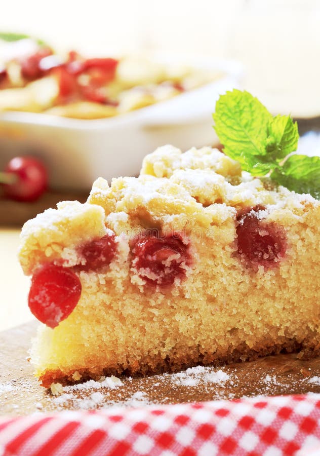 Cherry sponge cake stock image. Image of lunch, fresh - 10465687