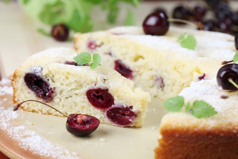 Cherry sponge cake stock photo. Image of sponge, delicious - 25286360