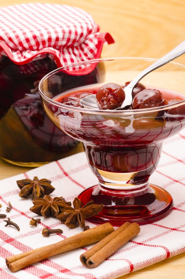 Cherry stewed fruit stock photo. Image of cherry, preserve - 48311278